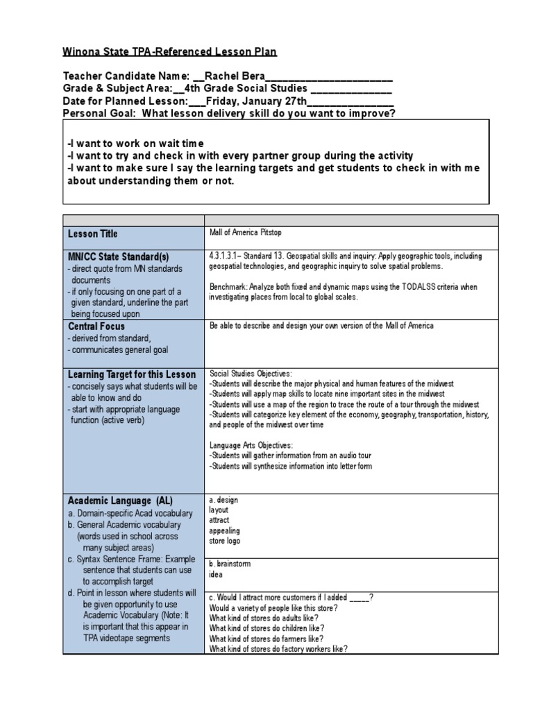 4th Grade Social Studies Lesson Plan | PDF | Map | Teachers
