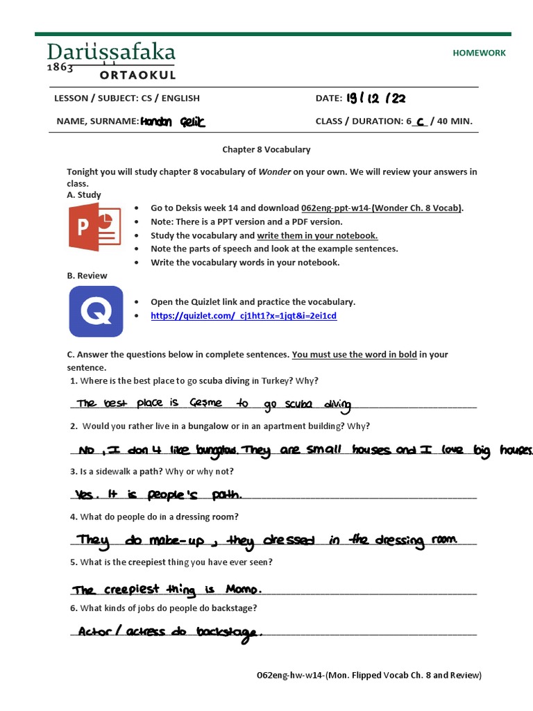 062eng HW w14 Mon Flipped Vocab CH 8 and Review PDF | PDF | Linguistics