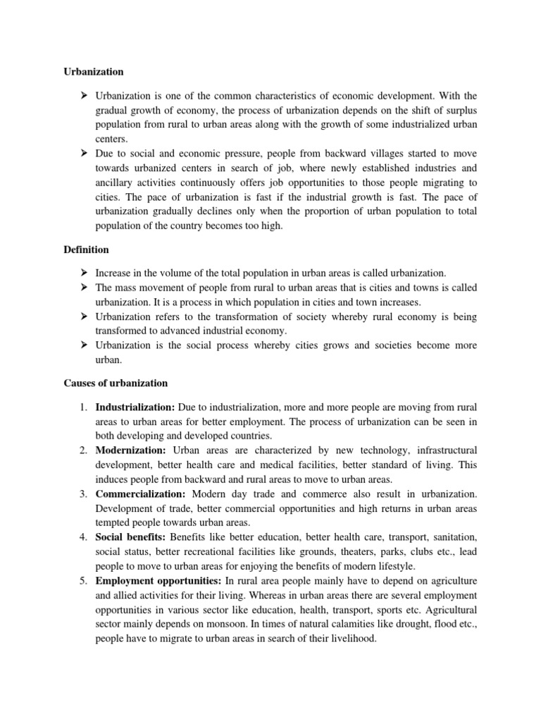 Urbanization and Industrialization | PDF | Urbanization | Industrialisation