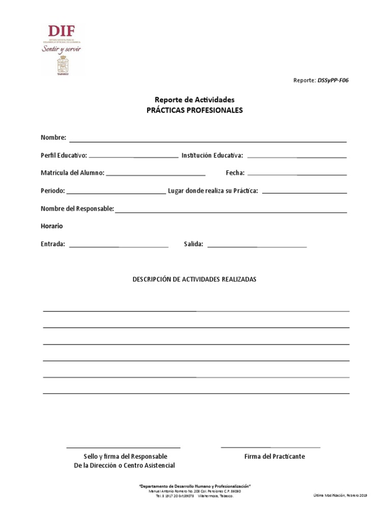 Formatos Prácticas Profesionales | PDF