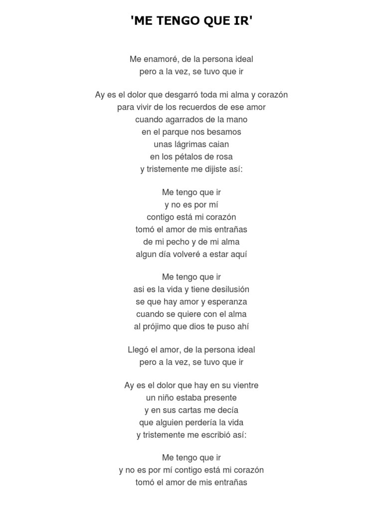 Me Tengo Que Ir | PDF