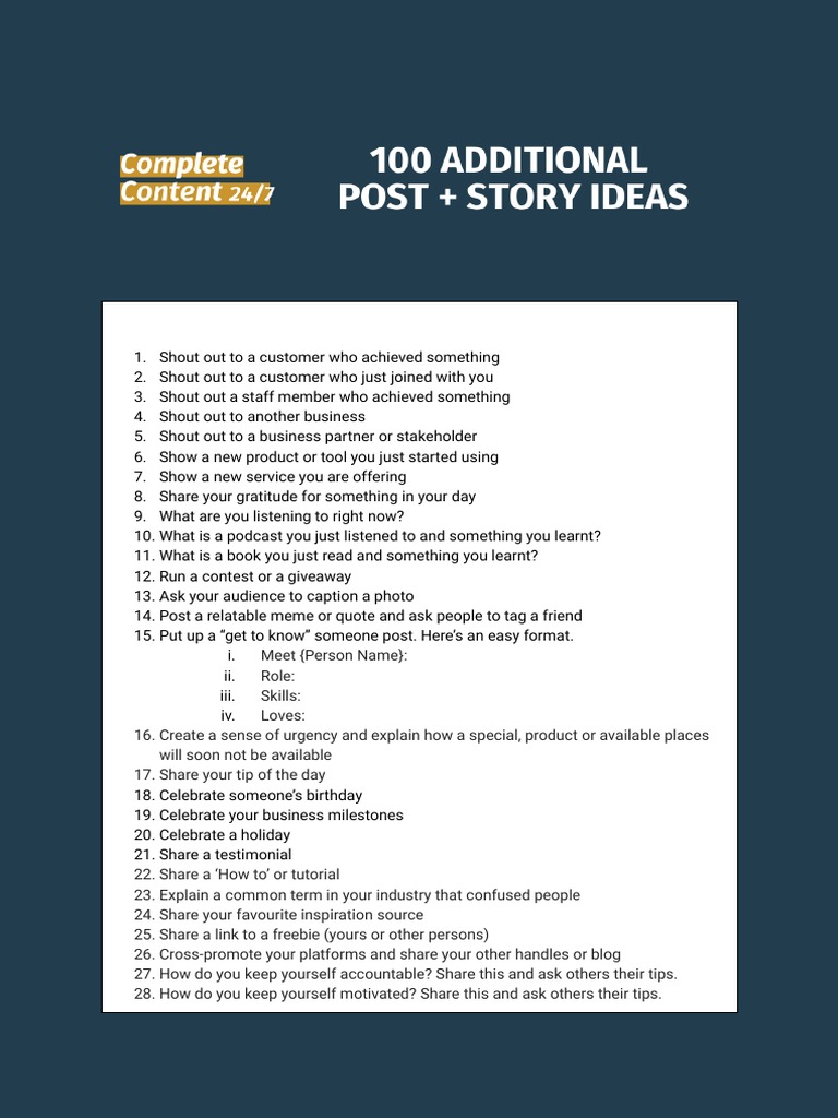 CC247 100 Additional Ideas | PDF | Cognition