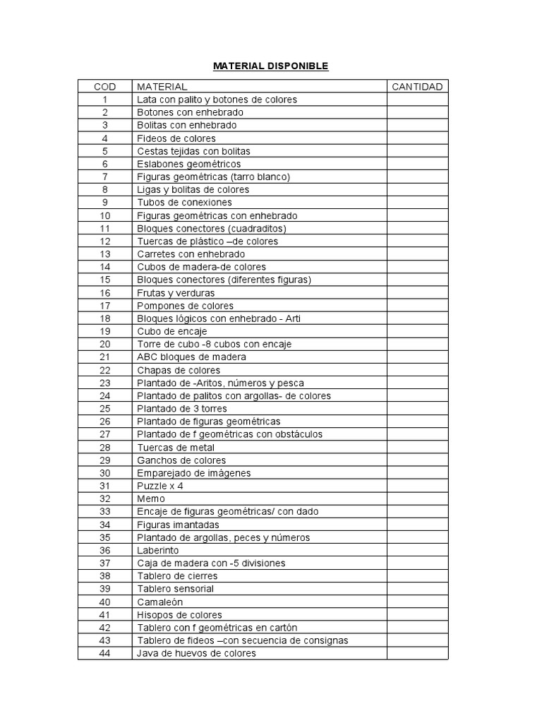 Material Disponible | PDF | Materiales