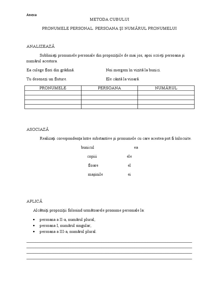 Metoda Cubului Pronume | PDF