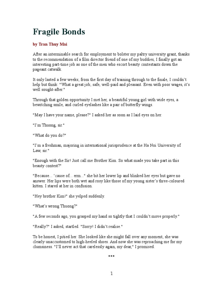 Fragile Bonds: by Tran Thuy Mai | PDF
