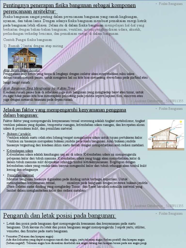 Pentingnya Penerapan Fisika Bangunan Sebagai Komponen Perencanaan Arsitektur | PDF