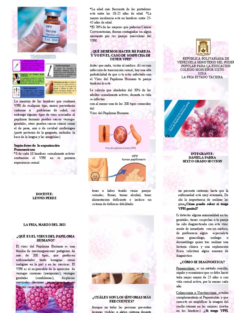 Triptico de VPH | PDF | Cáncer de cuello uterino | Epidemiología