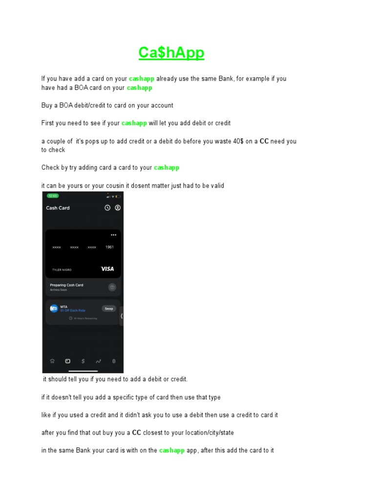 Ca$hApp Method | PDF | Finance & Money Management