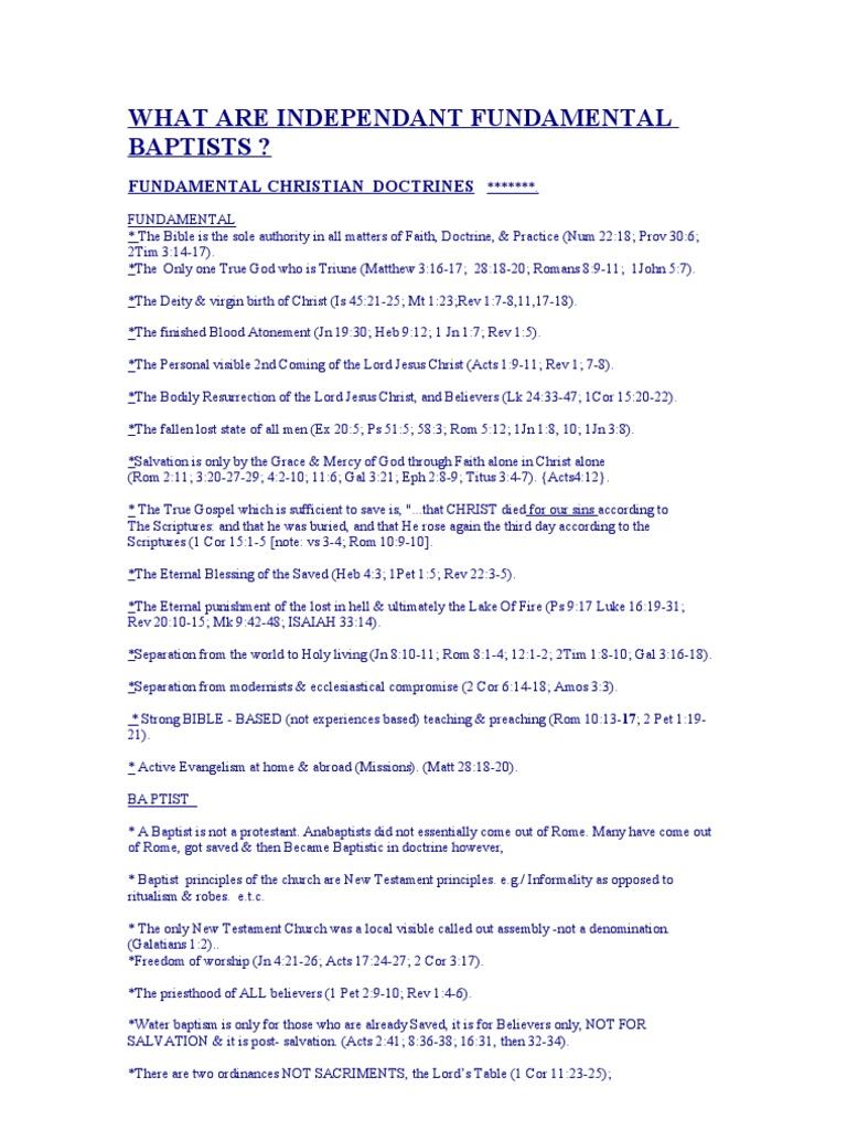 What Are Independent Fundamental Baptists | PDF
