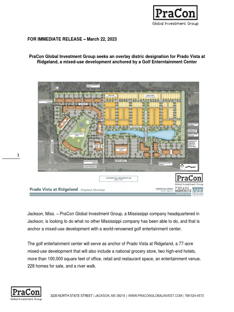 Press Release-PraCon Seeks Overlay District Approval For Prado Vista ...