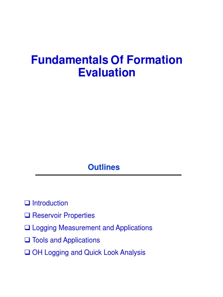 Formation Evaluation PDF | PDF | Nuclear Magnetic Resonance | Petroleum Reservoir
