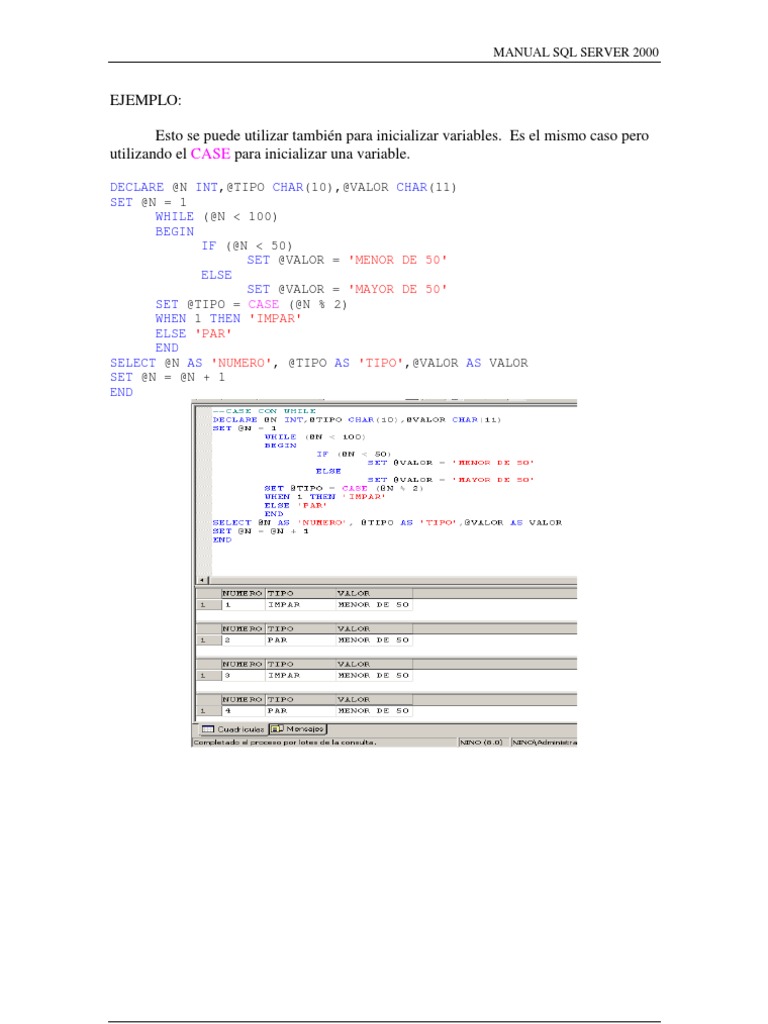 Microsoft Word - Manual SQL Server 2000 - 2 | PDF | Tabla (base de datos) | Servidor SQL de ...