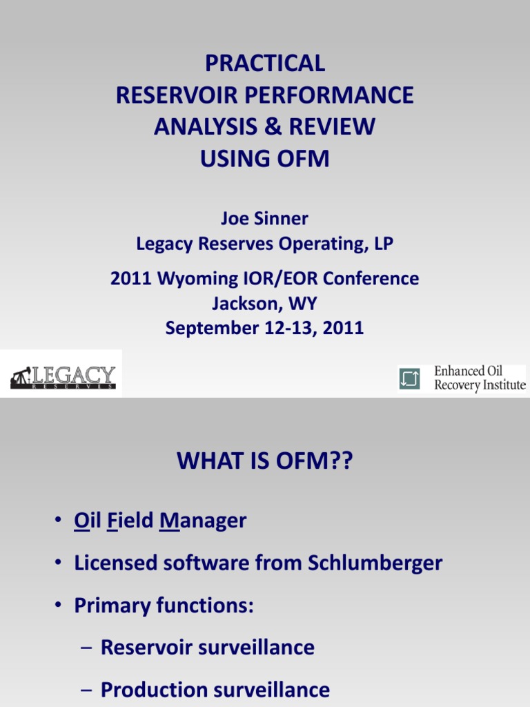 Reservoir Performance Analysis Using OFM | PDF | Petroleum Reservoir ...