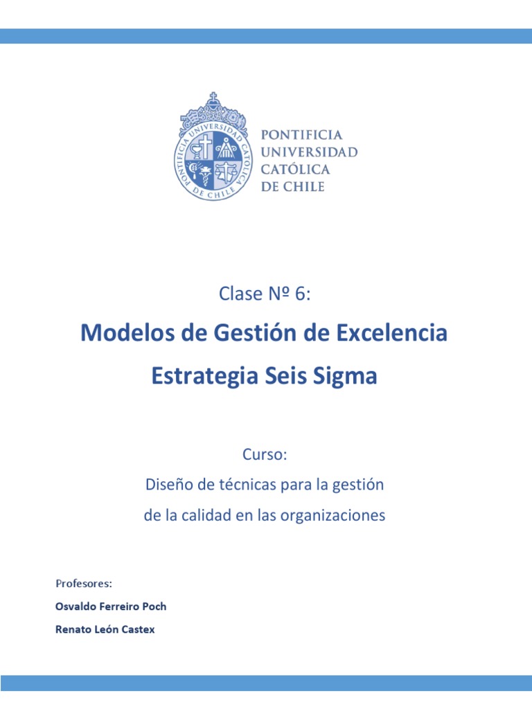 Clase 6 | PDF | Six Sigma | Calidad (comercial)