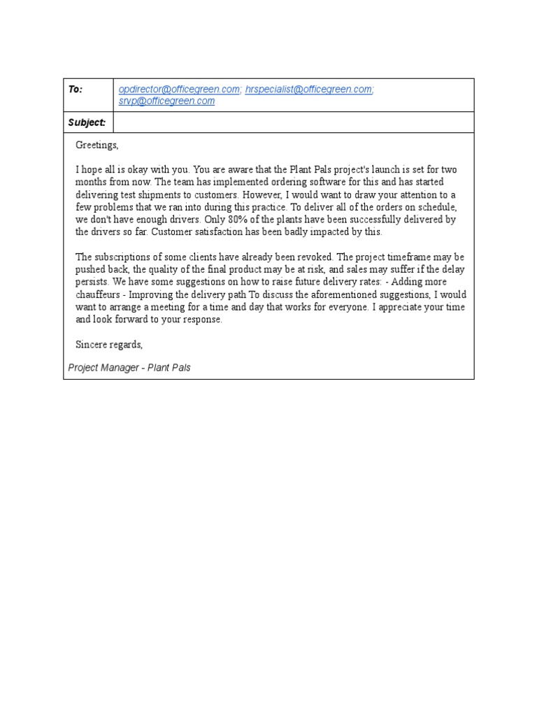 Activity Template - Escalation Email PDF | PDF