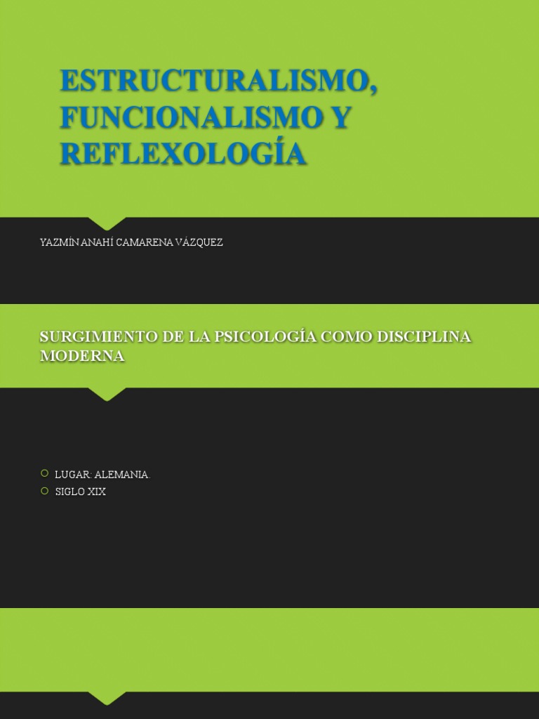 Estructuralismo, Funcionalismo y Reflexología | PDF | Sicología | Mente