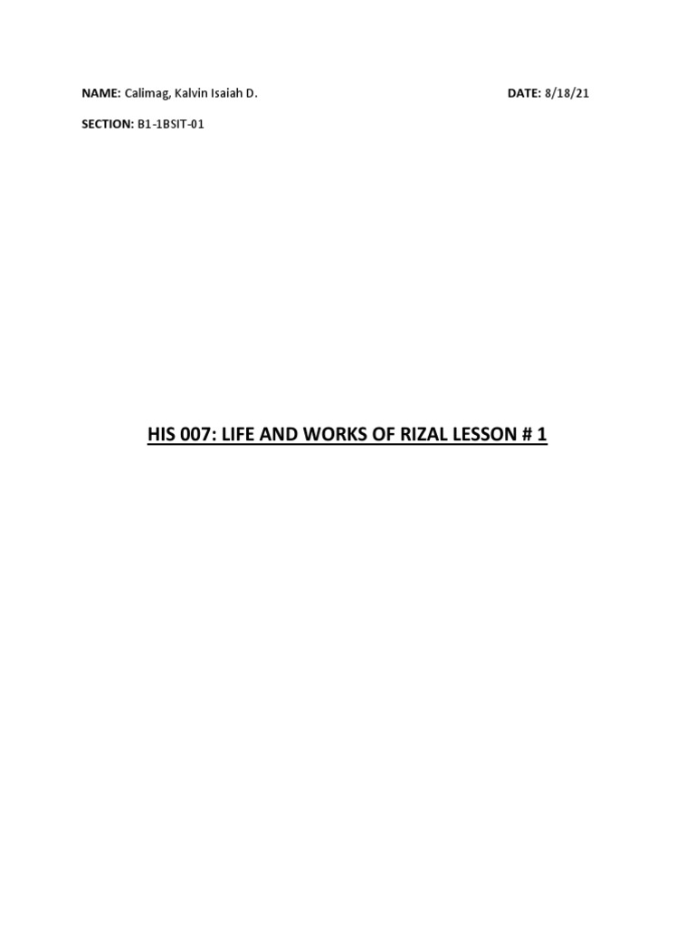 HIS 007 - Module 1 | PDF