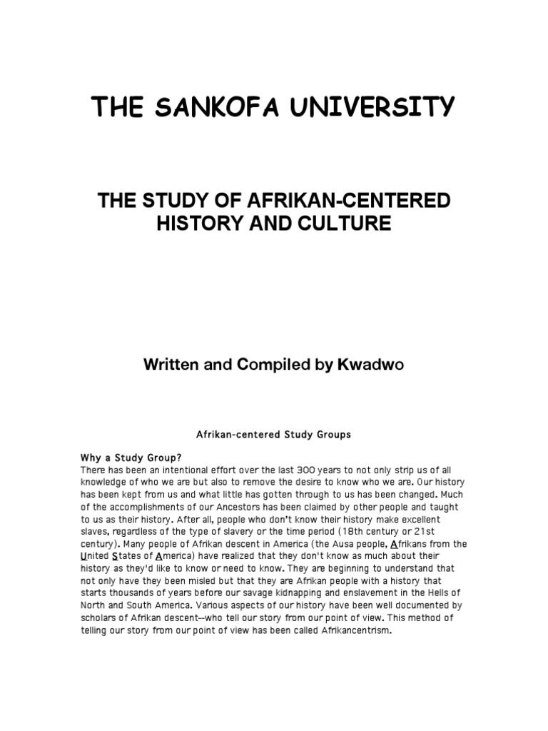 THE SANKOFA UNIVERSITY - Booklist | PDF