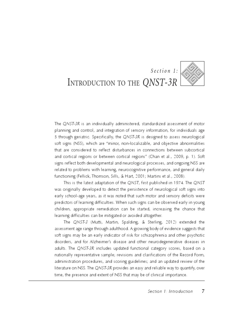 QNST3R Manual Intro | PDF | Schizophrenia | Dementia