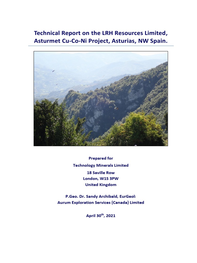 Asturmet Cu-Co-Ni Project Report | PDF | Mining | Geology