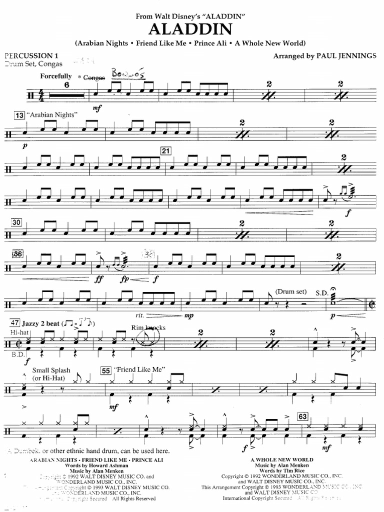 ALADDIN - Paul Jennings - Percussion | PDF