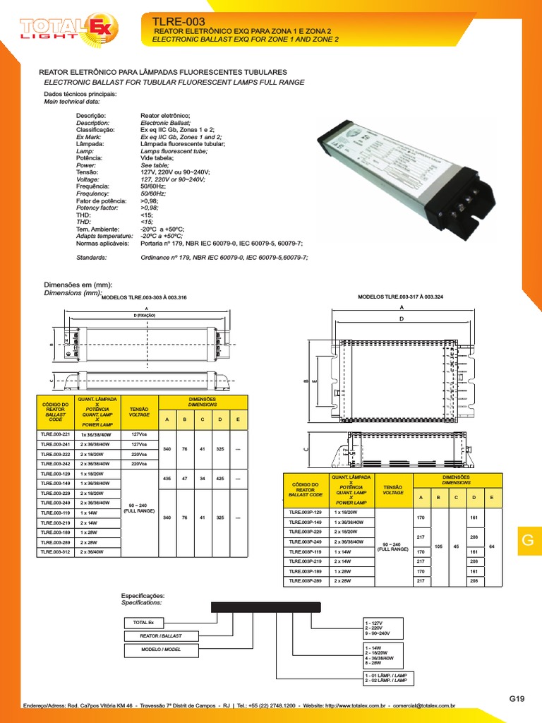 Catalogo TOTAL Ex TLRE 003 | PDF | Potência (Física) | Equipamento