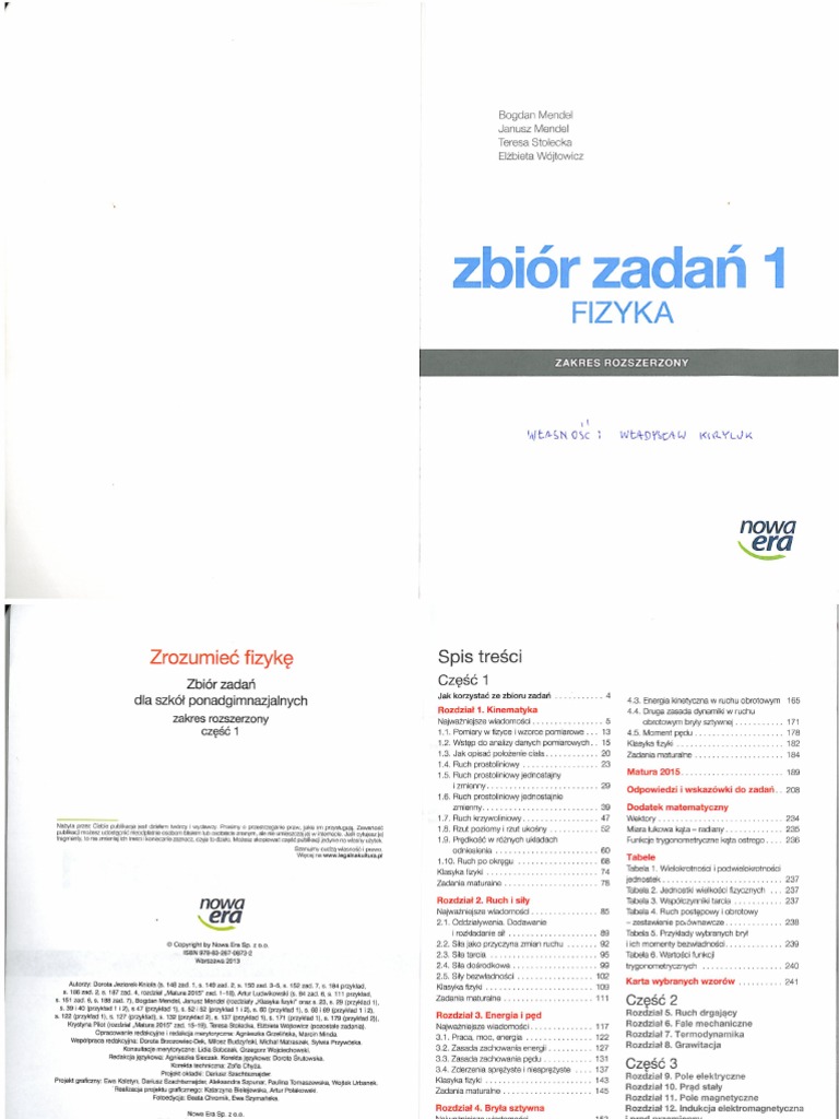 Zbiór Zadań 1 Fizyka PDF | PDF
