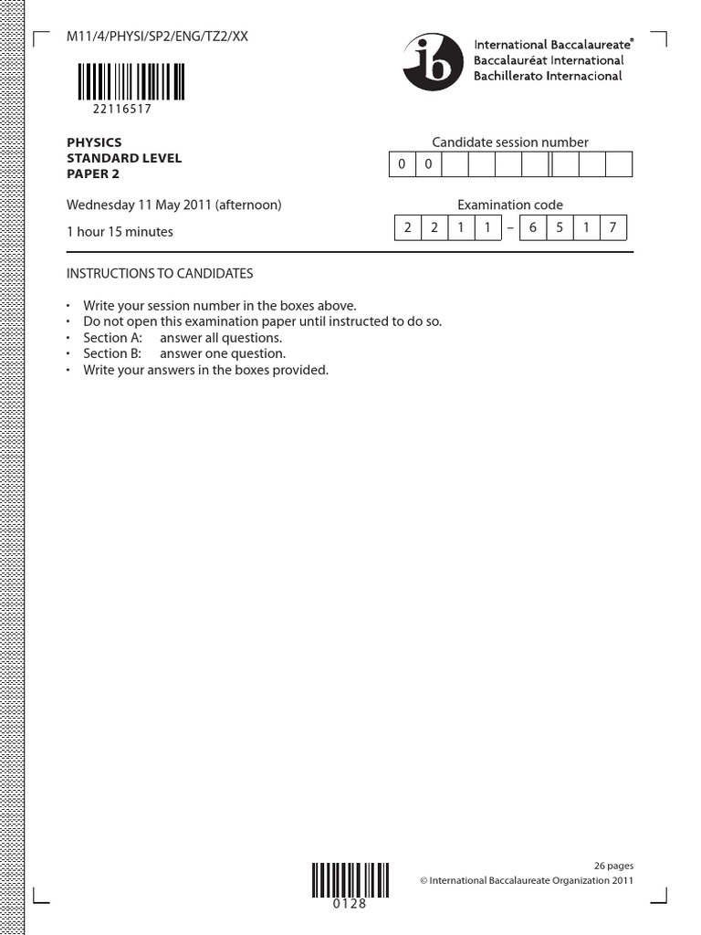 Physics Paper 2 TZ2 SL-3 | PDF | Physical Sciences | Physics