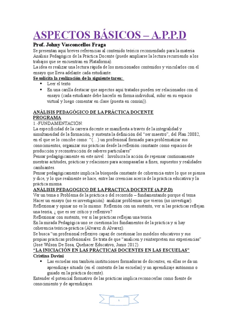 APPD Aspectos Basicos | PDF | Aprendizaje | Plan de estudios