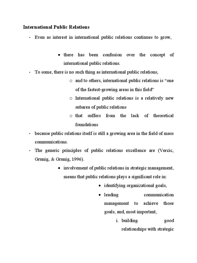 International Public Relations | PDF | Public Relations | Public Diplomacy