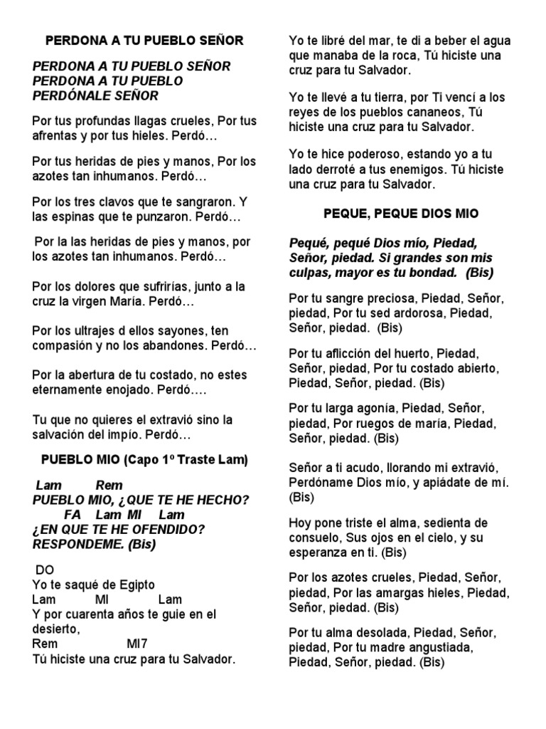 Cantos Cuaresma | PDF | Pecado | Jesús