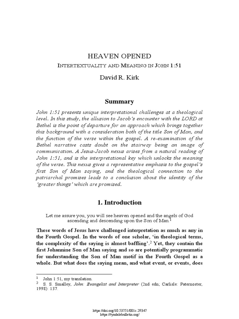 Intertextuality in John 1:51 Explained | PDF | Gospel Of John | Jesus