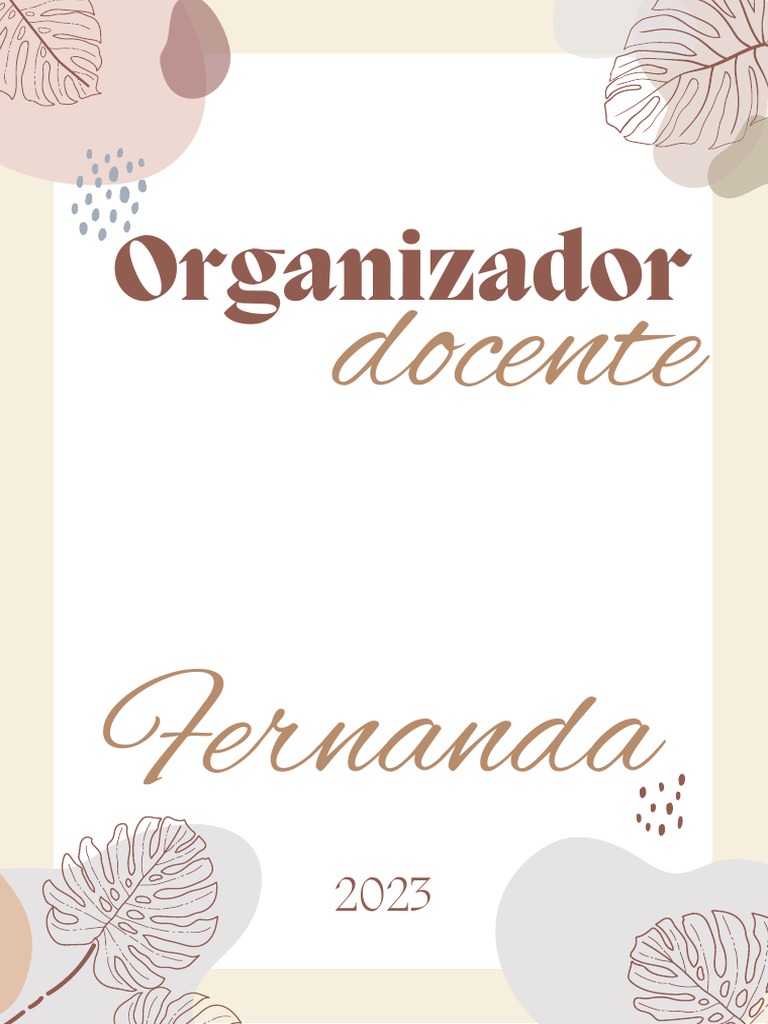 Planificador Docente 2023 Hojas Boho Rosa y Beige | PDF