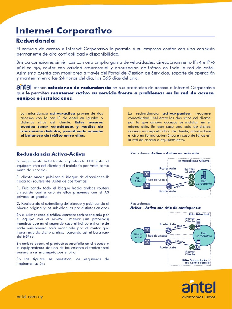 Internet Corporativo-Redundancia-Folleto Digital v8 | PDF | Enrutador (Computación) | Protocolos ...
