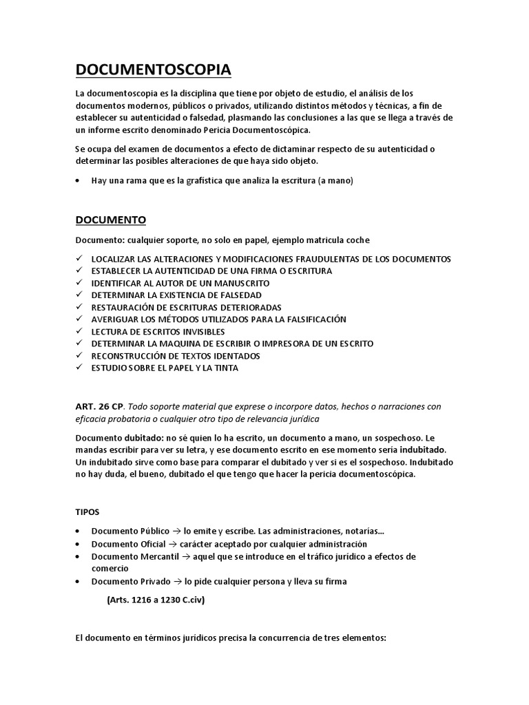 Introducción a la Documentoscopia | PDF | Documento | Escritura