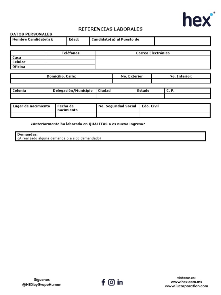 Solicitud De Referencias Laborales
