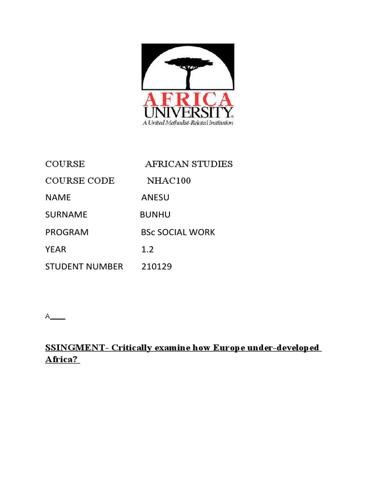 African Studies | PDF | Colonialism | Atlantic Slave Trade