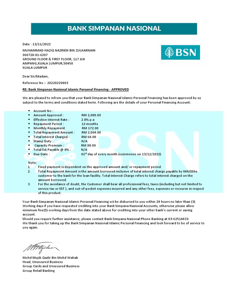 Muhammad Haziq Nazrien Bin Zulkarnain | PDF | Finance & Money Management