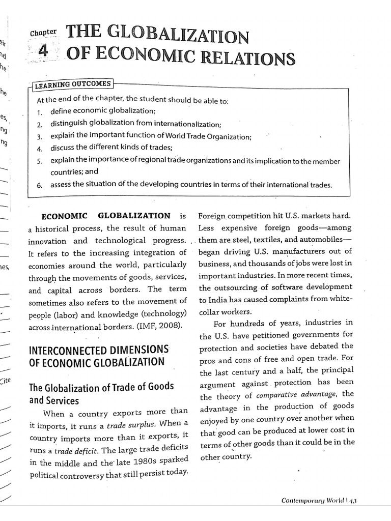 Globalization of Economic Relations | PDF