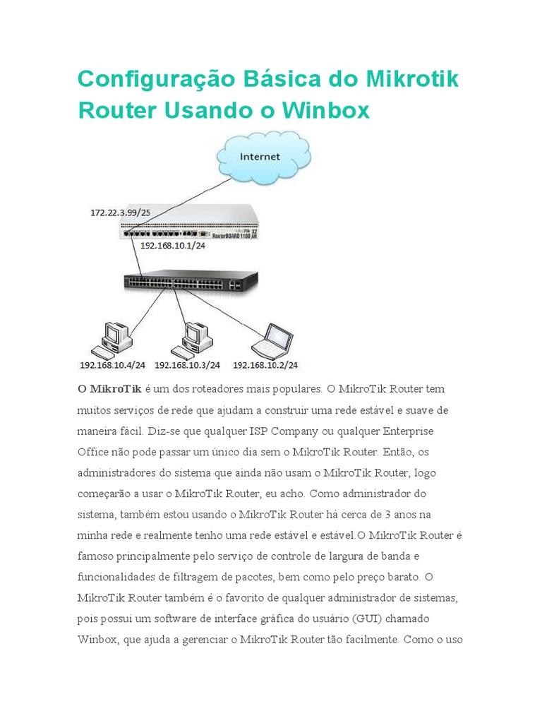 Configuração Básica Do Mikrotik Router | PDF | Sistema de Nomes de ...