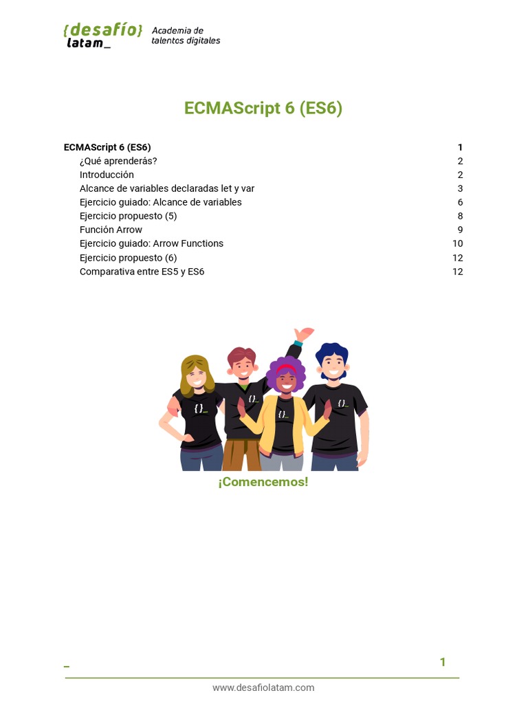 Lectura 2 - ECMAScript 6 (ES6) | PDF