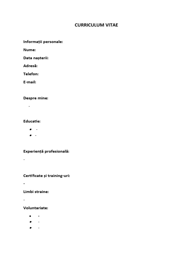 Template CV Elev | PDF