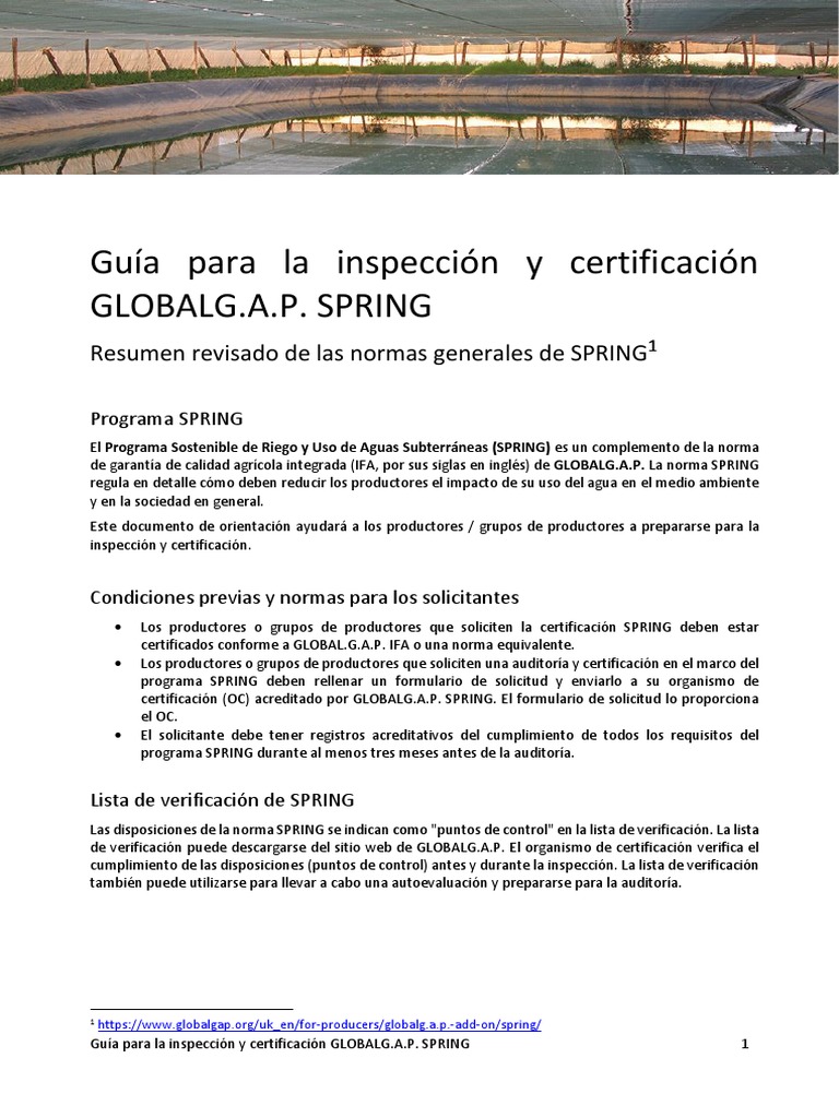 SPRING Guia Es | PDF | Agua | Riego