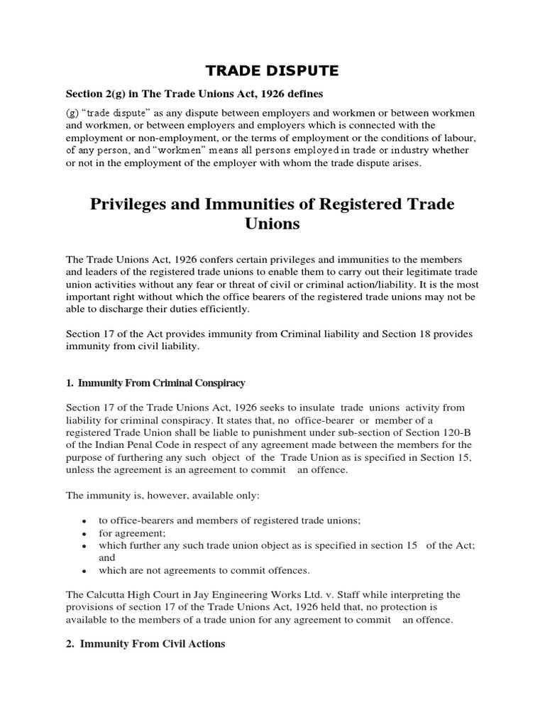 Trade Dispute | PDF | Sovereign Immunity | Legal Liability