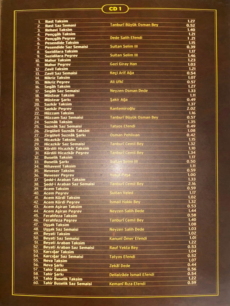 Turkish Music Makam Guide - CDs Index | PDF