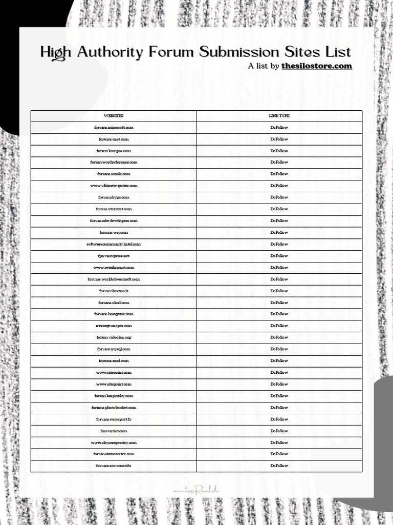 200+ High Authority Forum Submission Sites List | PDF