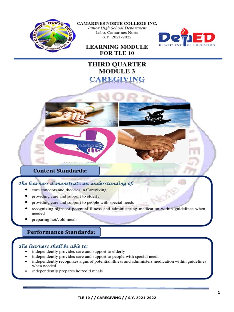 TLE 10 Caregiving Module Overview | PDF | Caregiver | Bleeding