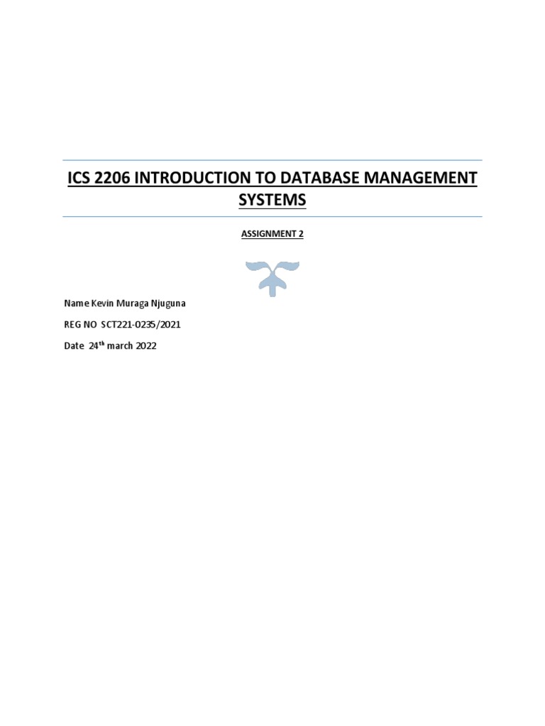 Ics 2206 Introduction To Database Management Systems | PDF | Computers