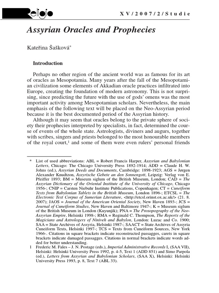 Assyrian Oracles and Astrology Insights | PDF | History