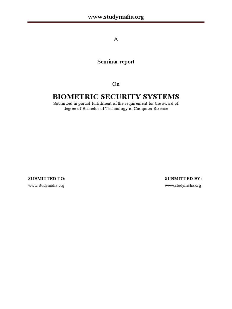 CSE Biometric Security Systems Report | PDF | Biometrics | Privacy